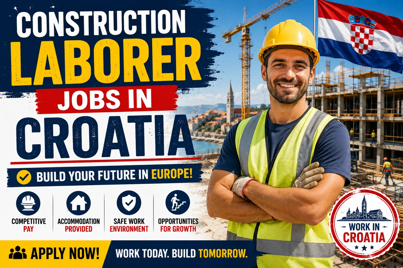 Construction Laborer Jobs in Croatia with Visa Sponsorship 2026