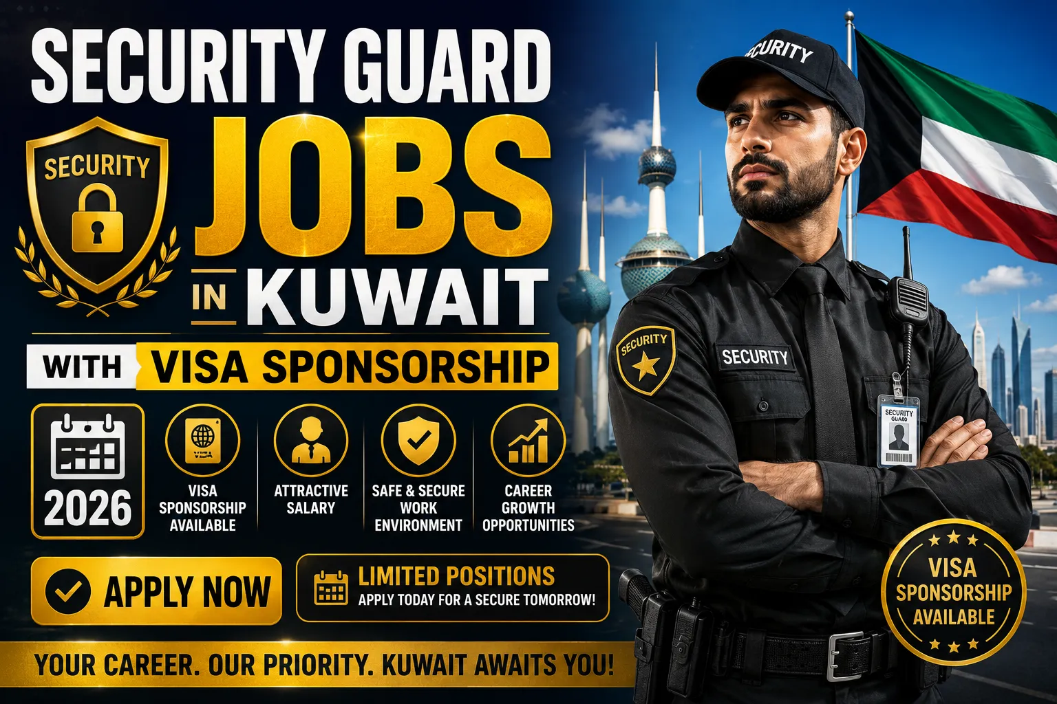 Security Guard Jobs in Kuwait with Visa Sponsorship 2026